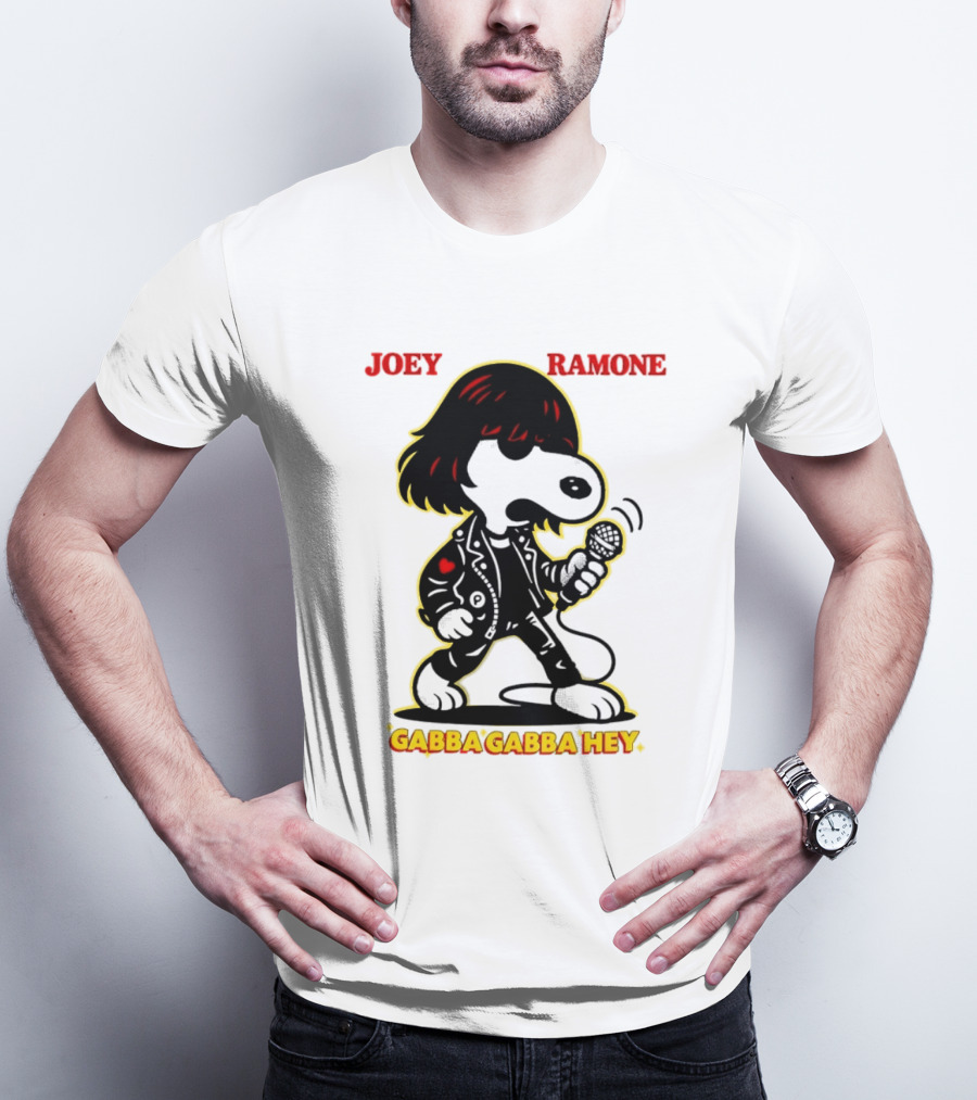 Snoopy Joey Ramone Gabba Gabba Hey Peanuts Crossover Iconic Collaboration T-Shirt