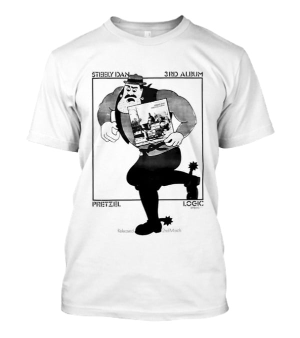Steely Dan Pretzel Logic Tour 1974 Merchandise White Text Minimalist T-Shirt