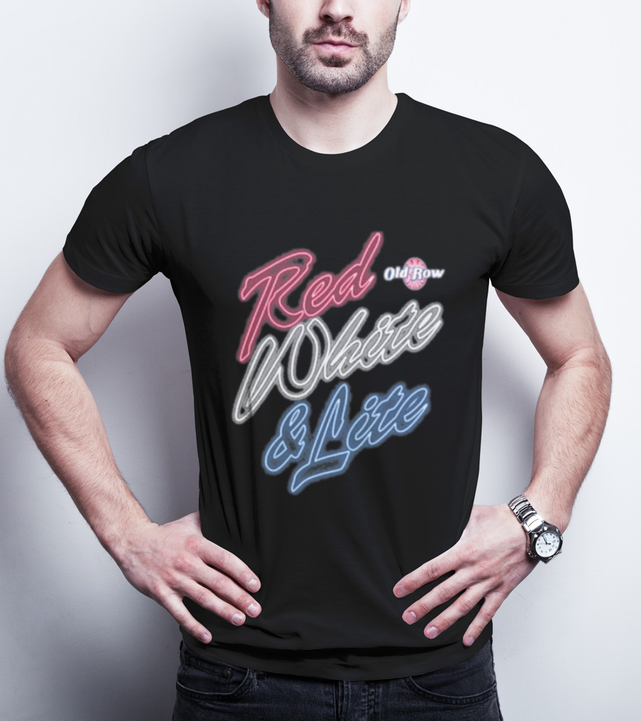 Red White & Lite Old Row Neon T-Shirt