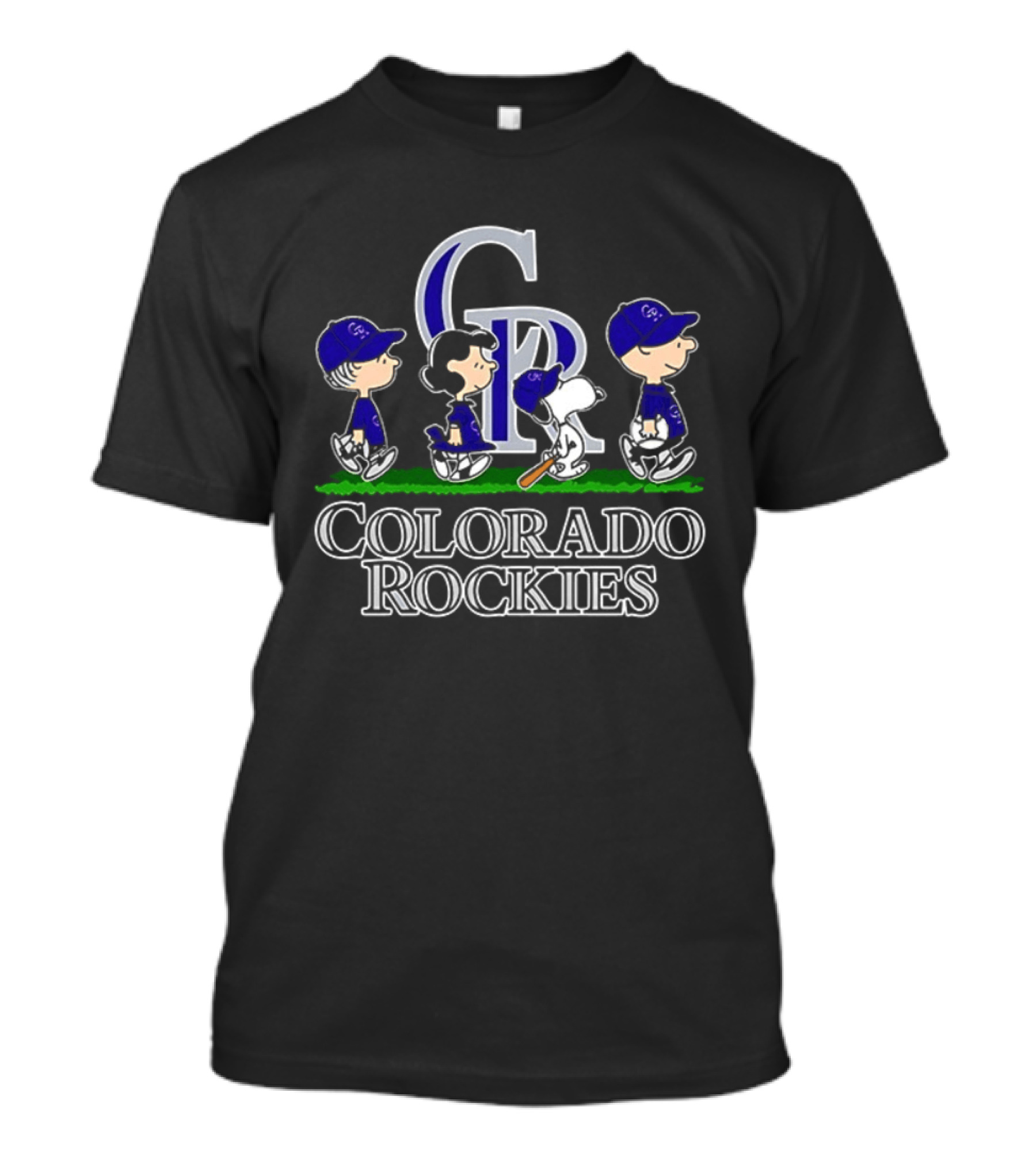 Colorado Rockies Snoopy Charlie Brown Linus Lucy Baseball 2026 T-Shirt
