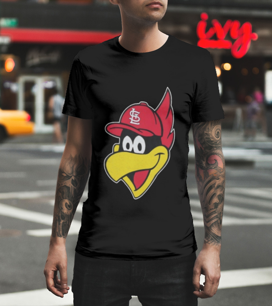 St. Louis Cardinals Fredbird Mascot Facecap Baseball T-Shirt
