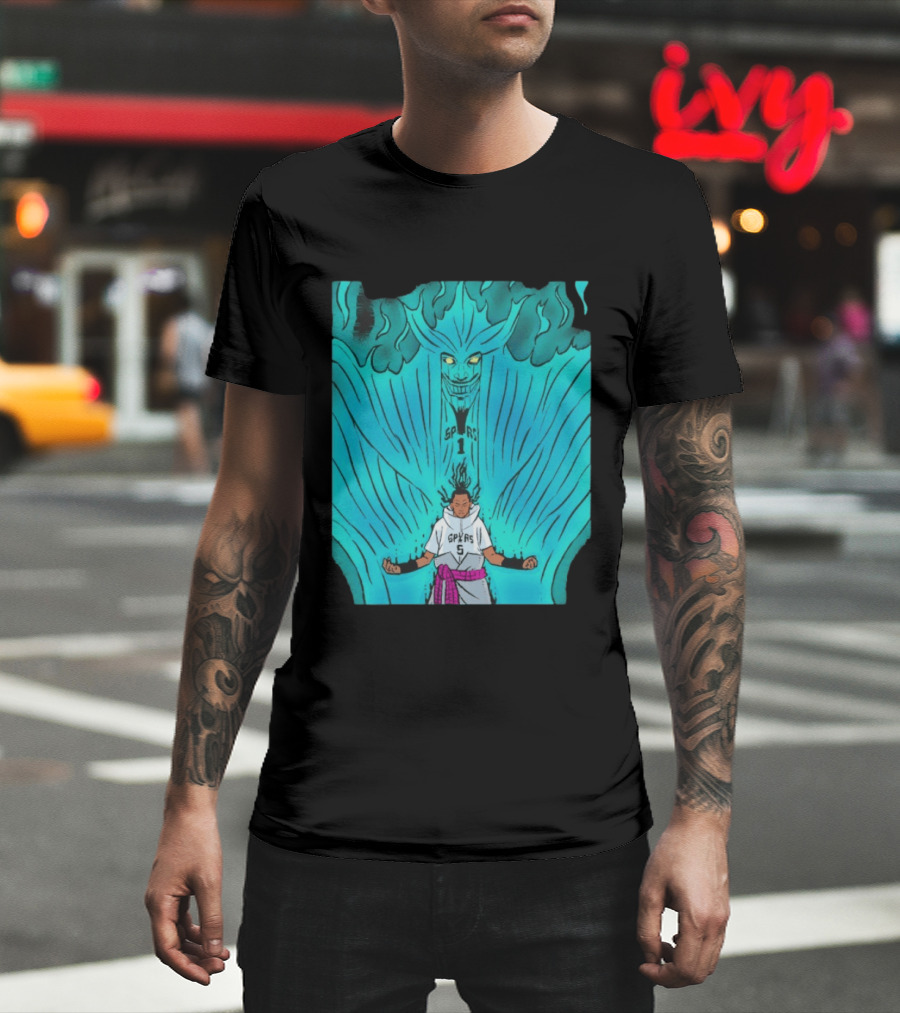 Victor Wembanyama Sasuke Susanoo Spurs Basketball Anime T-Shirt