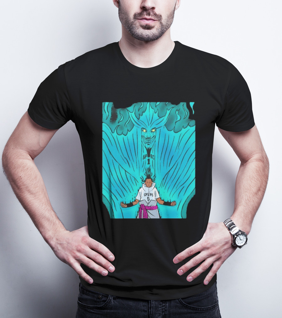 Victor Wembanyama Sasuke Susanoo Spurs Basketball Anime T-Shirt