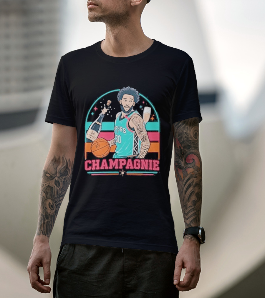 San Antonio Spurs Julian Champagnie 90s Style Basketball T-Shirt