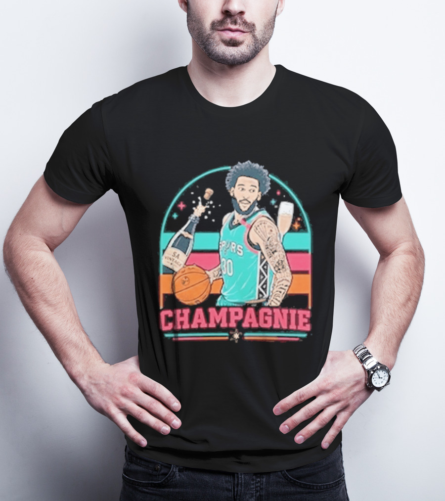 San Antonio Spurs Julian Champagnie 90s Style Basketball T-Shirt