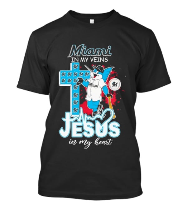 Miami Marlins Billy The Marlin Jesus In My Heart T-Shirt
