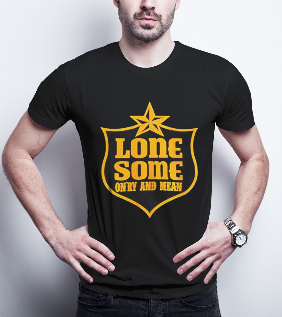Lonesome On'ry And Mean Lone Star Shield T-Shirt