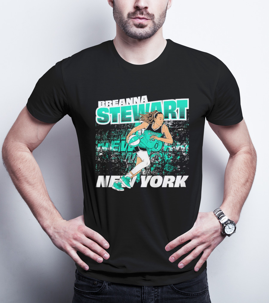 Breanna Stewart New York Basketball Player Action T-Shirt