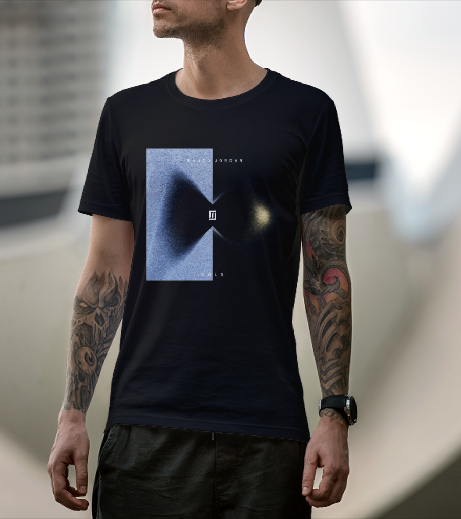 Majid Jordan Cold Album Cover Black And Blue Split T-Shirt