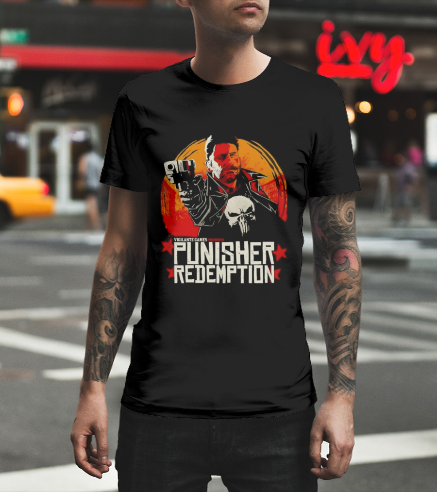 Punisher Redemption Red Dead Vigilante Games T-Shirt