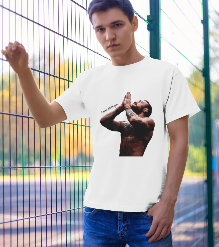 Conor McGregor Returning Pray Pose Tattooed MMA Fighter T-Shirt