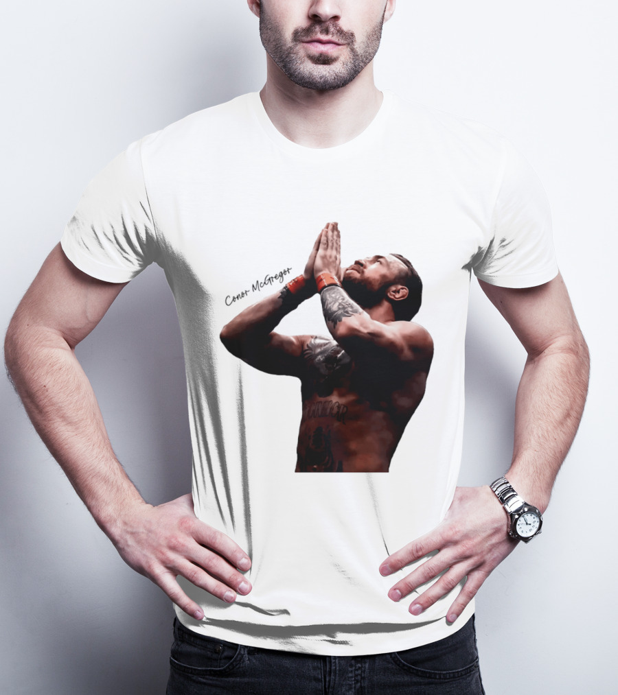 Conor McGregor Returning Pray Pose Tattooed MMA Fighter T-Shirt