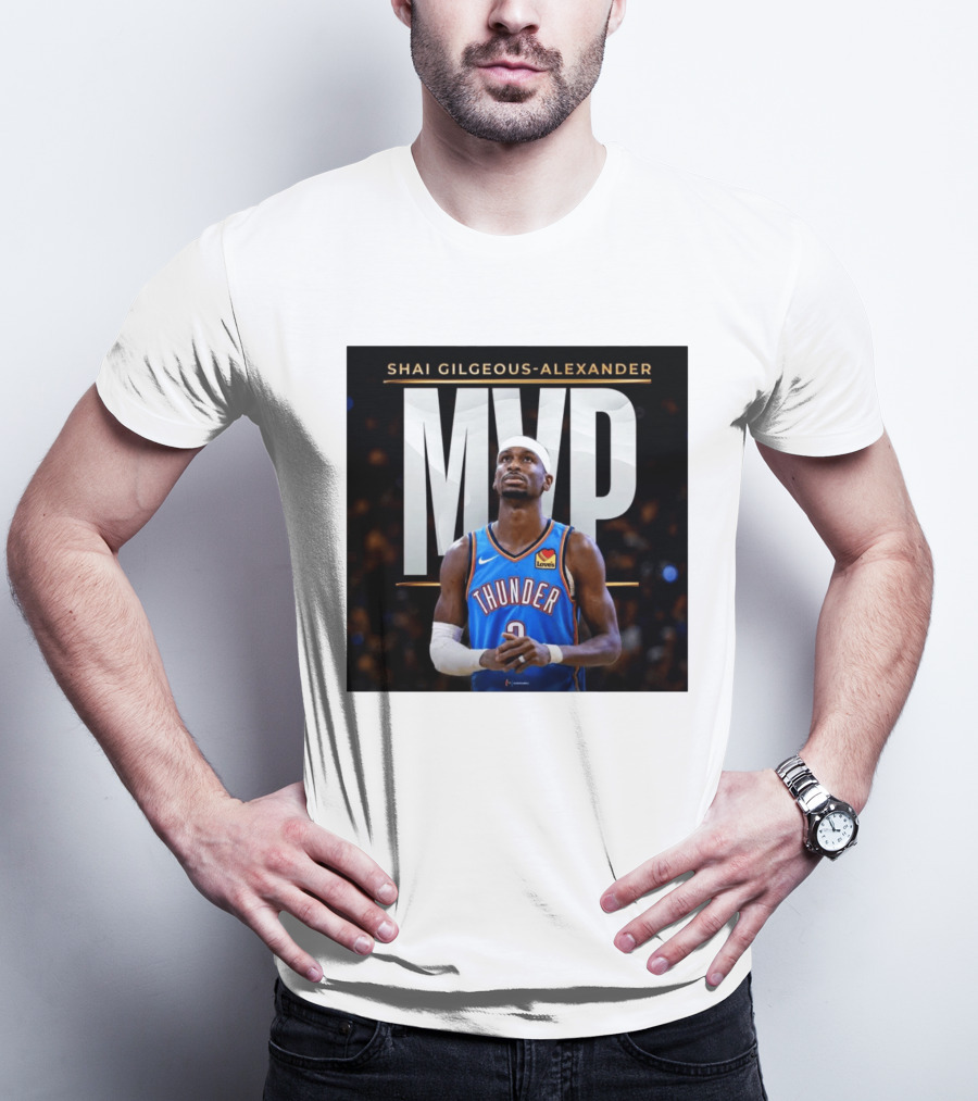 Shai Gilgeous Alexander Thunder MVP Celebration T-Shirt