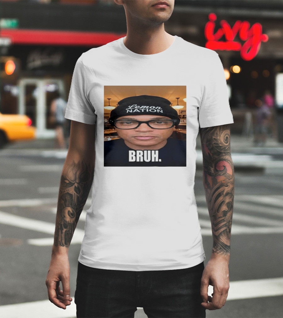 Lemon Nation Beanie Glasses Meme Bruh T-Shirt