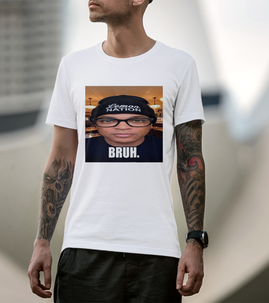 Lemon Nation Beanie Glasses Meme Bruh T-Shirt