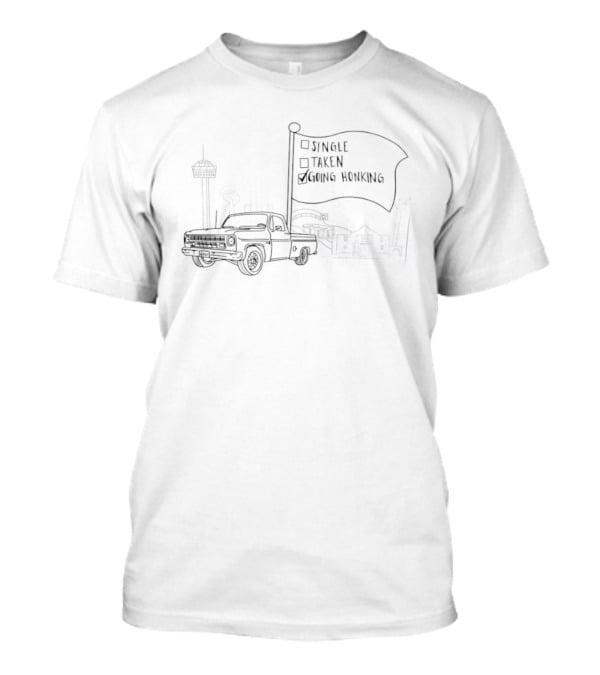 Spurs Truck San Antonio Tower Flag Granite Chicken Going Honking T-Shirt
