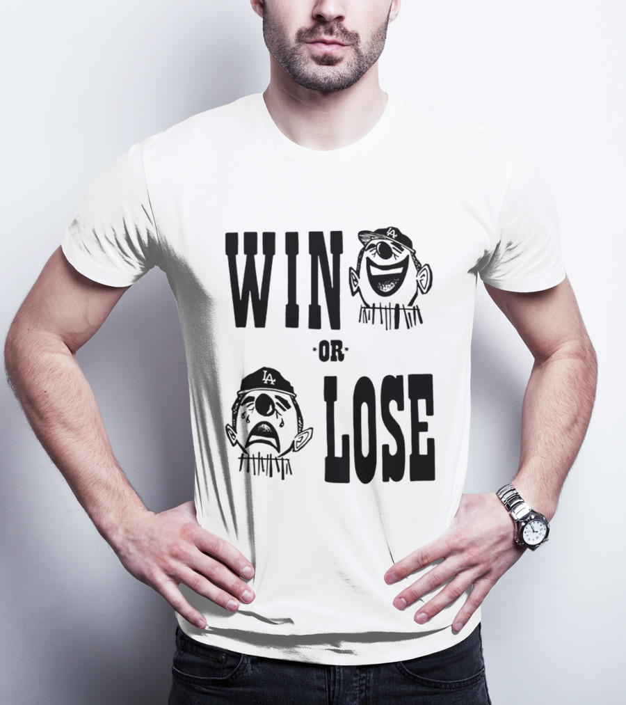 Win Or Lose Laughing Crying Clown LA Baseball Fan T-Shirt