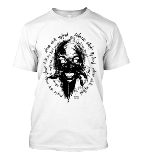 Lio Rush Please Shake My Hand Skull Monster Rugged Handwritten T-Shirt