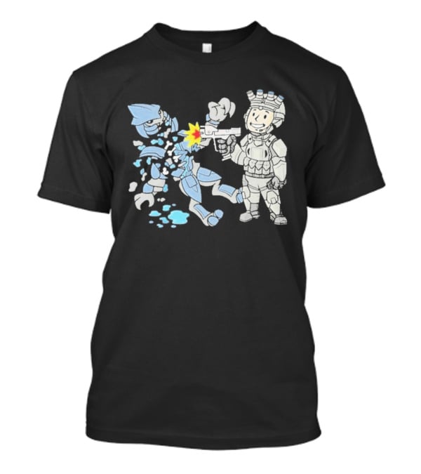 Xeno Slayer Threat Llama Alien Battle Scene T-Shirt