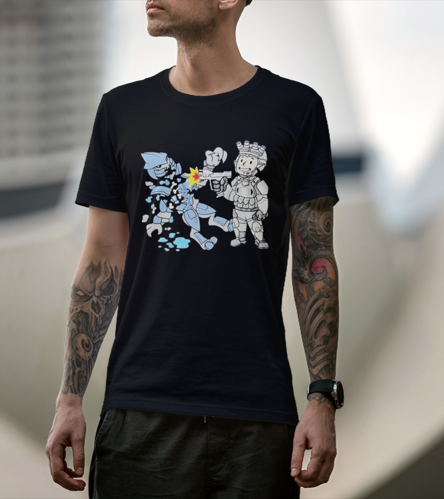 Xeno Slayer Threat Llama Alien Battle Scene T-Shirt