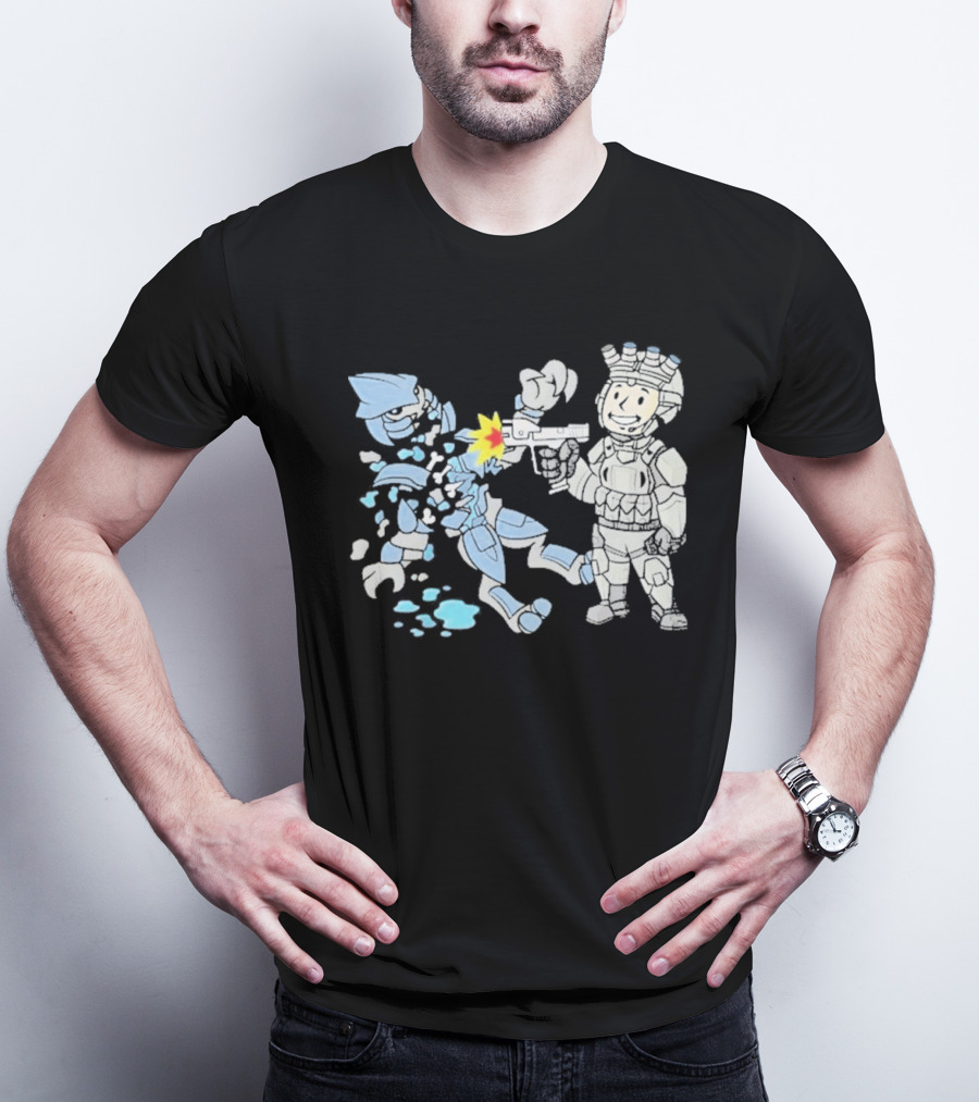Xeno Slayer Threat Llama Alien Battle Scene T-Shirt