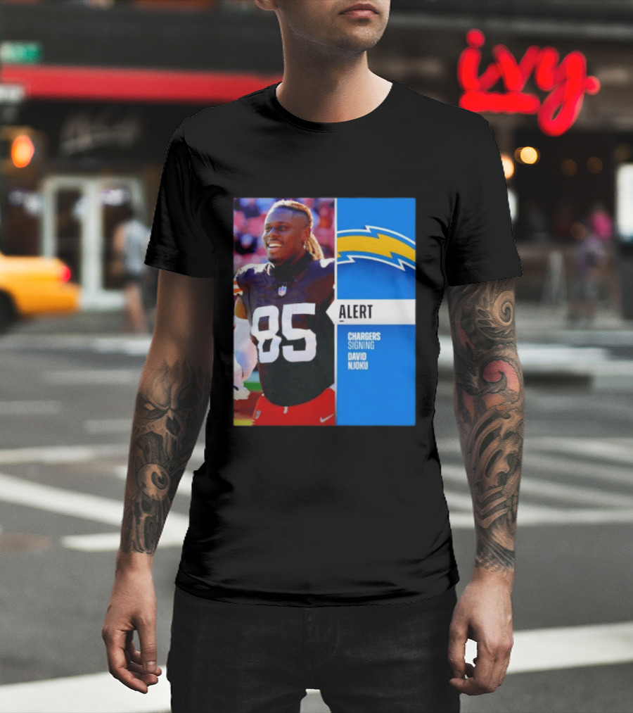Alert Chargers Signing David Njoku Player 85 T-Shirt