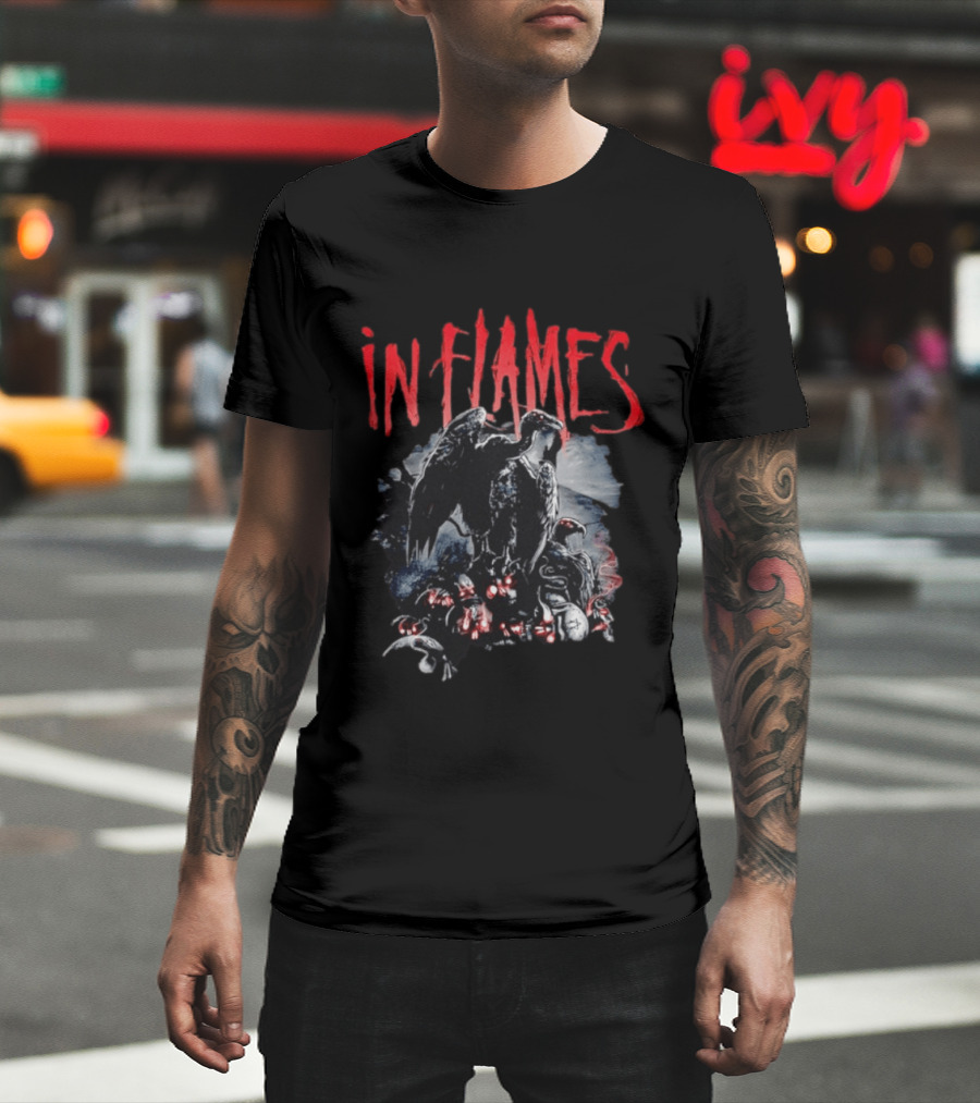 In Flames Meet Your Maker Gothic Vulture Scene T-Shirt