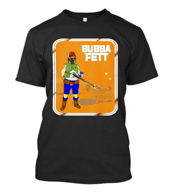 Bubba Fett Cartoon Camper And Spaceship T-Shirt