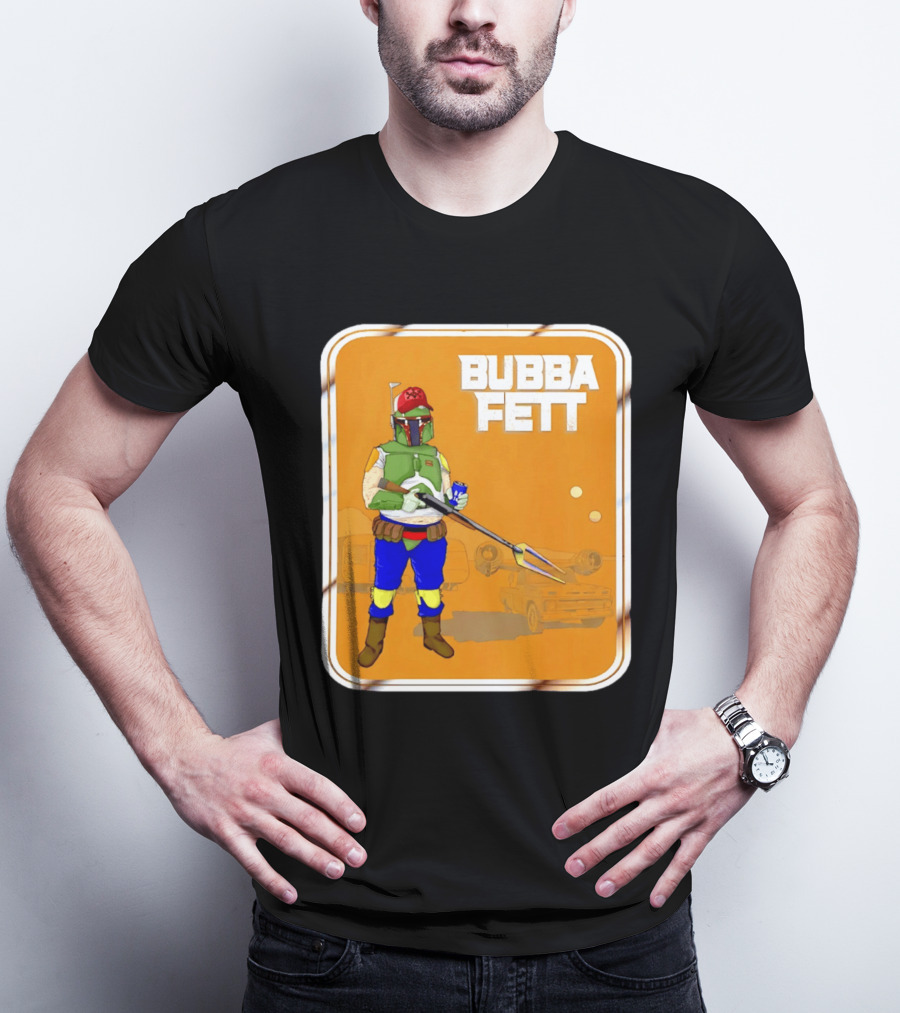 Bubba Fett Cartoon Camper And Spaceship T-Shirt