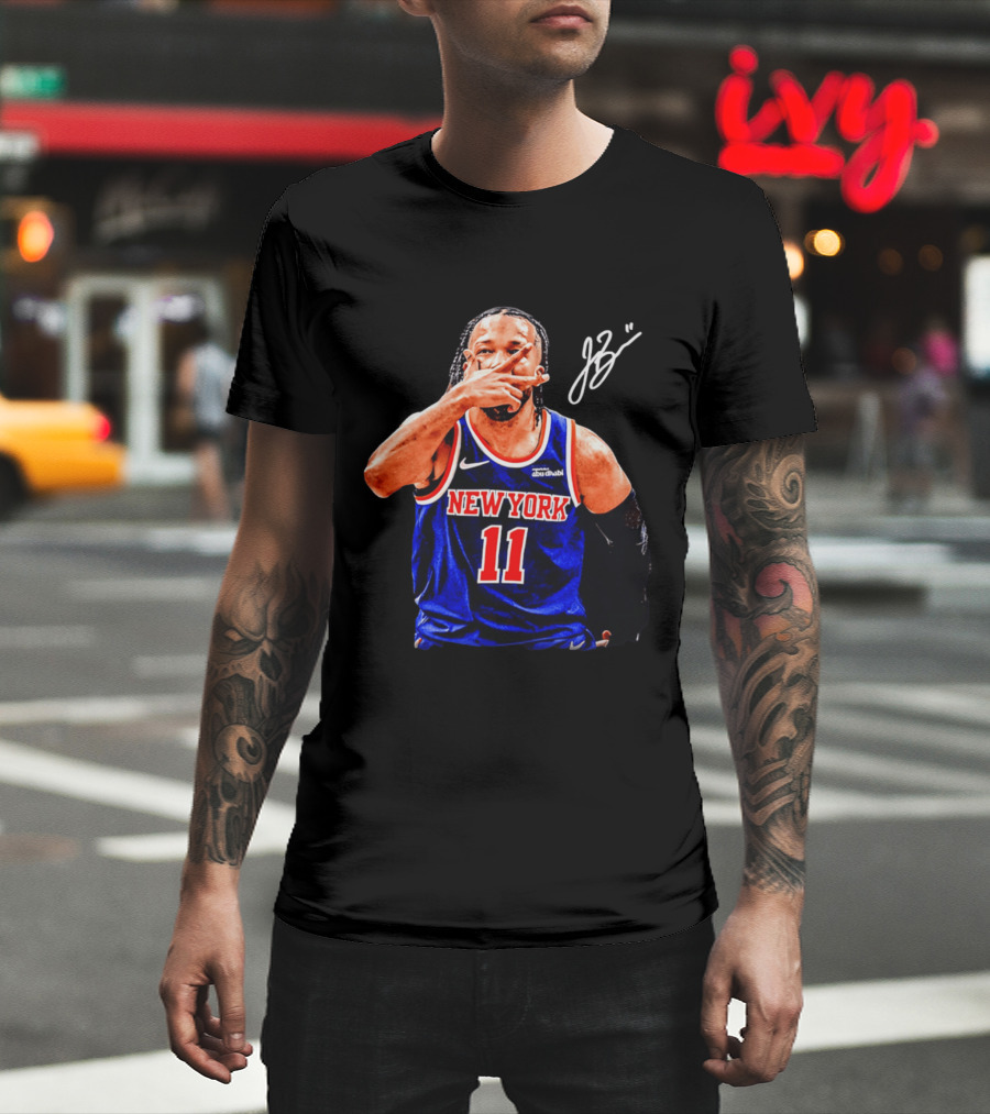 Jalen Brunson New York Knicks Jersey Number 11 Signature Series T-Shirt