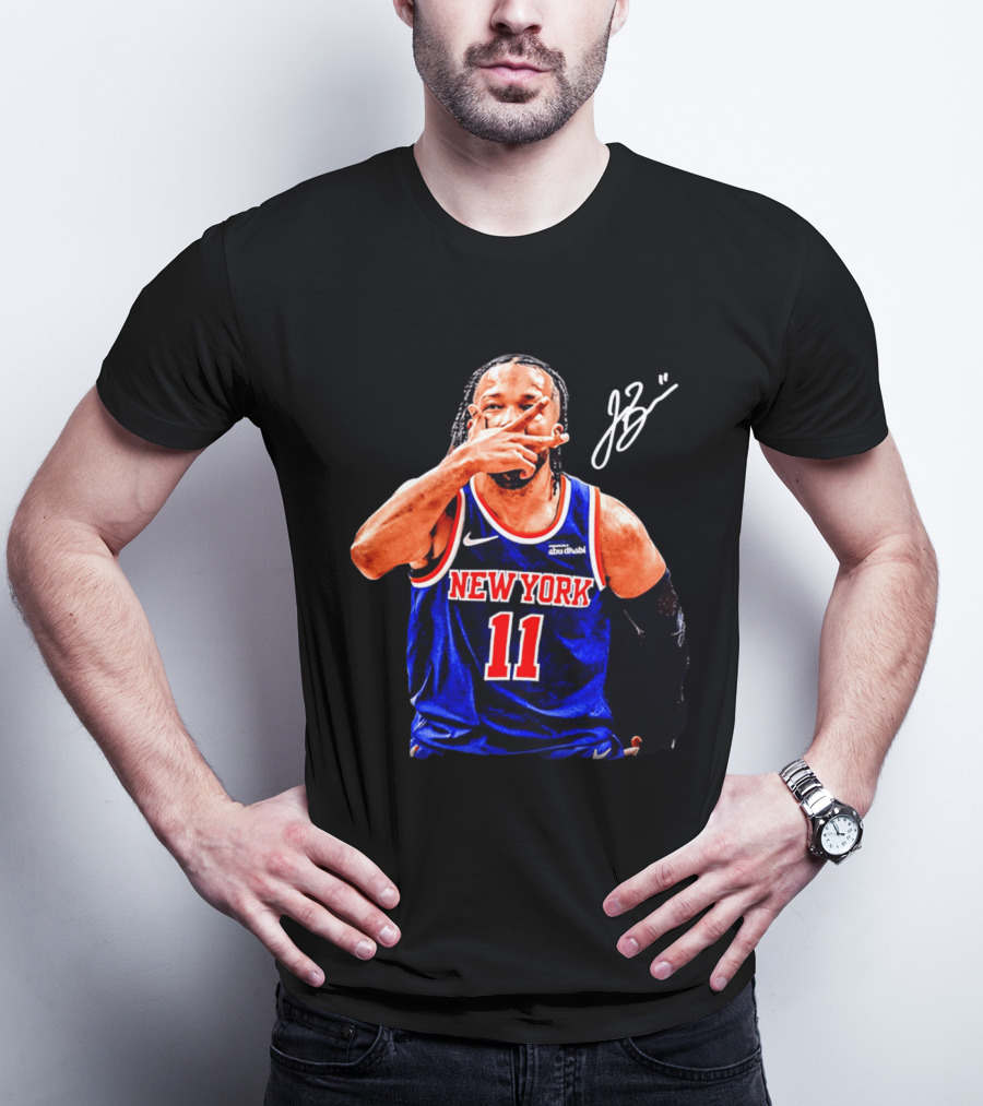 Jalen Brunson New York Knicks Jersey Number 11 Signature Series T-Shirt