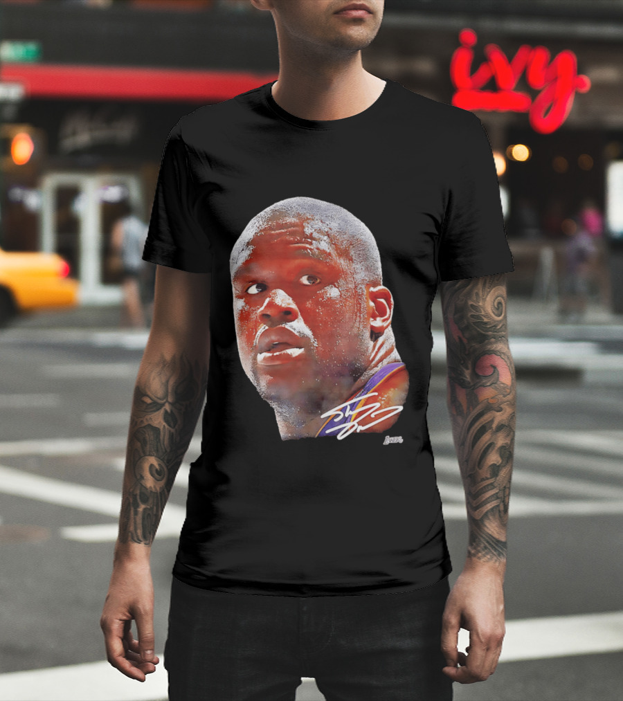 Los Angeles Lakers Shaquille O'Neal Signature Big Face Legends T-Shirt