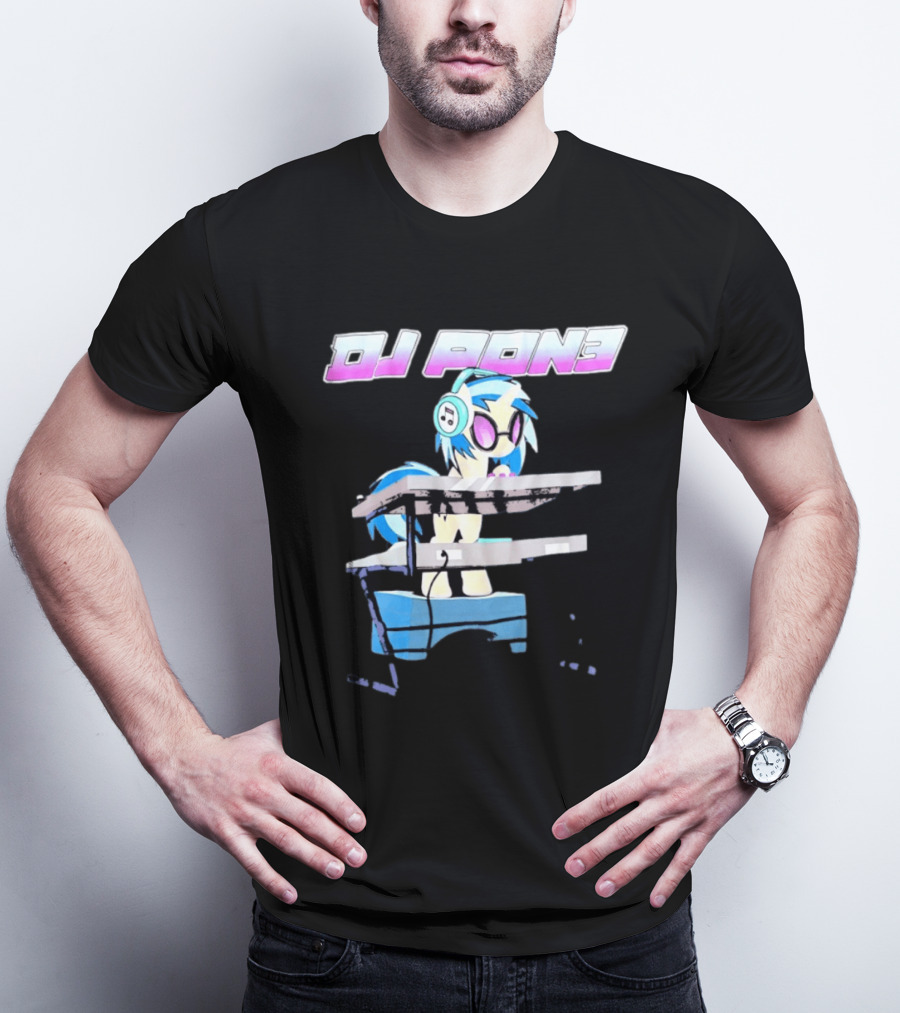DJ Pon3 My Little Pony Character With Headphones And Turntable T-Shirt