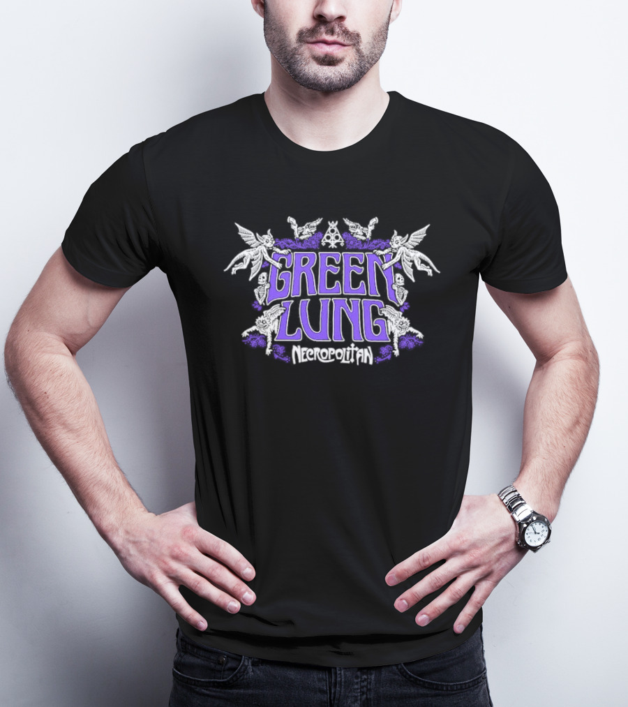 Green Lung Necropolitan Gothic Band Motif T-Shirt