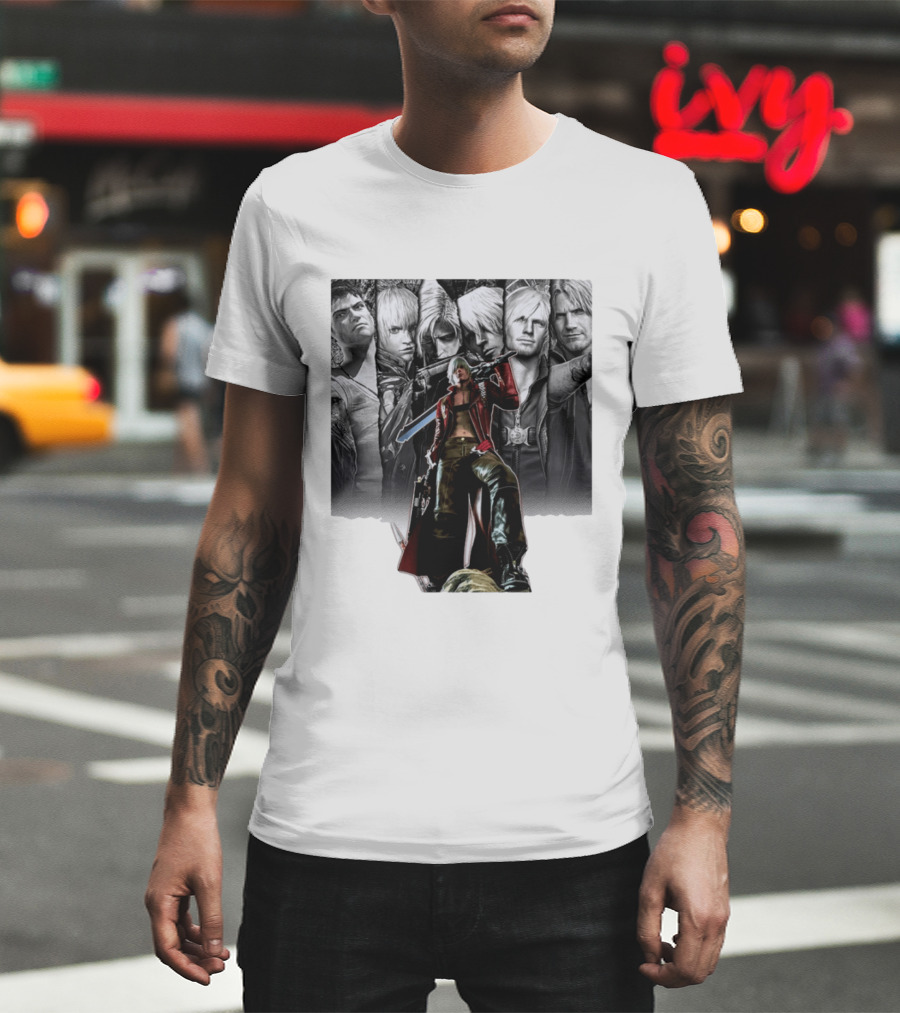 Dante Gen Devil May Cry Anime Collage Character Montage T-Shirt