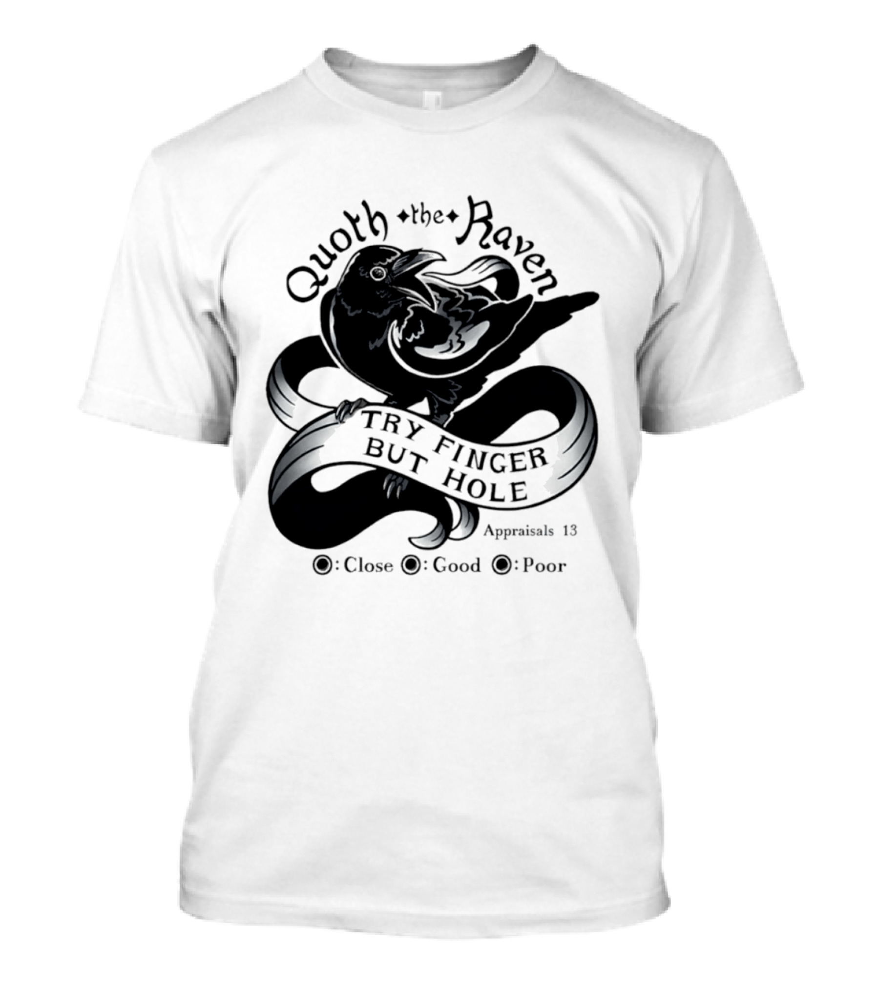 Quoth The Raven Try Finger But Hole Apparel Rating 18 T-Shirt