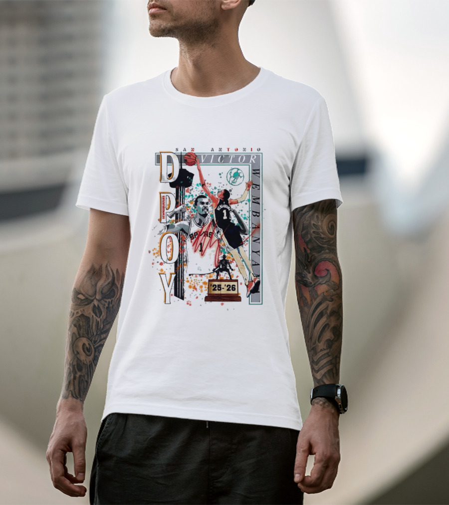 San Antonio Spurs DPOY Victor Wembanyama 25 26 T-Shirt