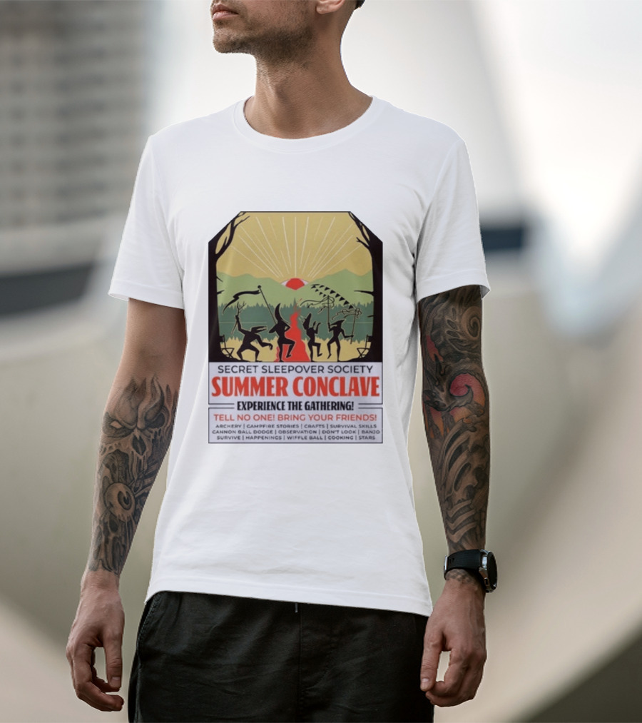 Secret Sleepover Society Summer Conclave Experience The Gathering Archery Campfire Stories Crafts Survival Skills T-Shirt