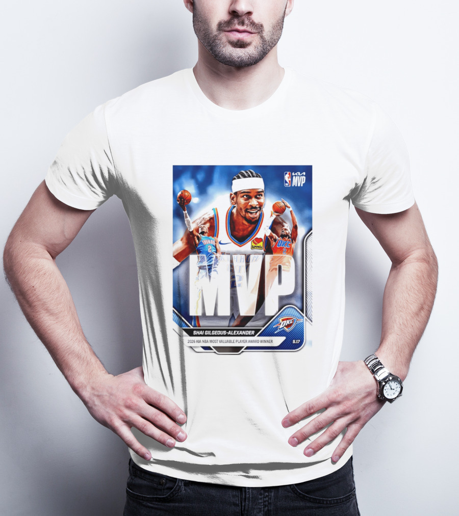 Shai Gilgeous Alexander Oklahoma City Thunder 2026 Kia NBA MVP Most Valuable Player Award Winner T-Shirt