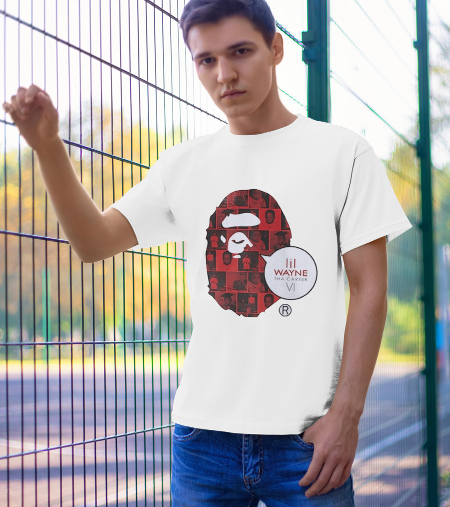 Lil Wayne Tha Carter VI BAPE Collaboration Red Photo Collage T-Shirt