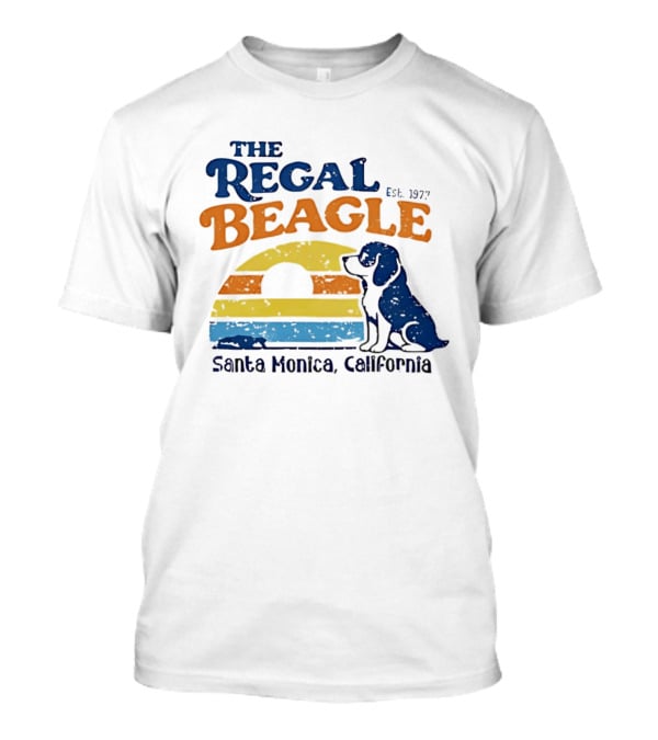 The Regal Beagle Santa Monica California Est 1977 Sunset Dog T-Shirt