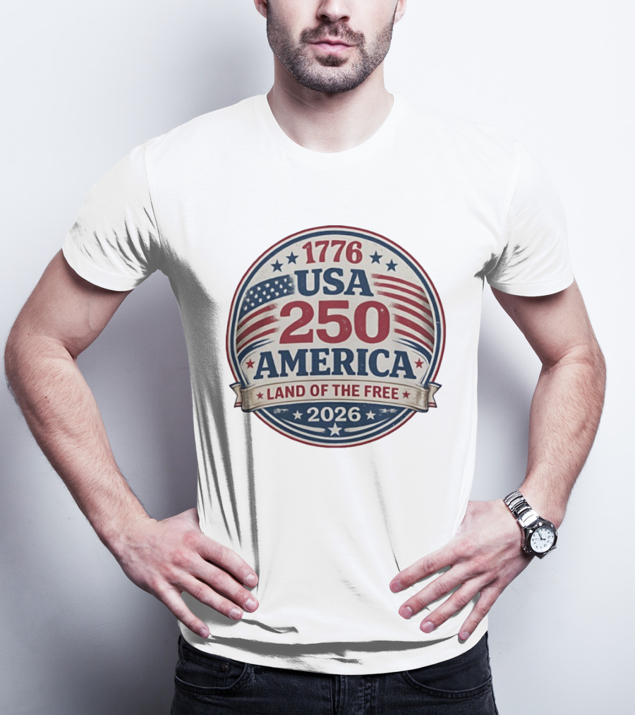 1776 USA 250 America Land Of The Free 2026 T-Shirt