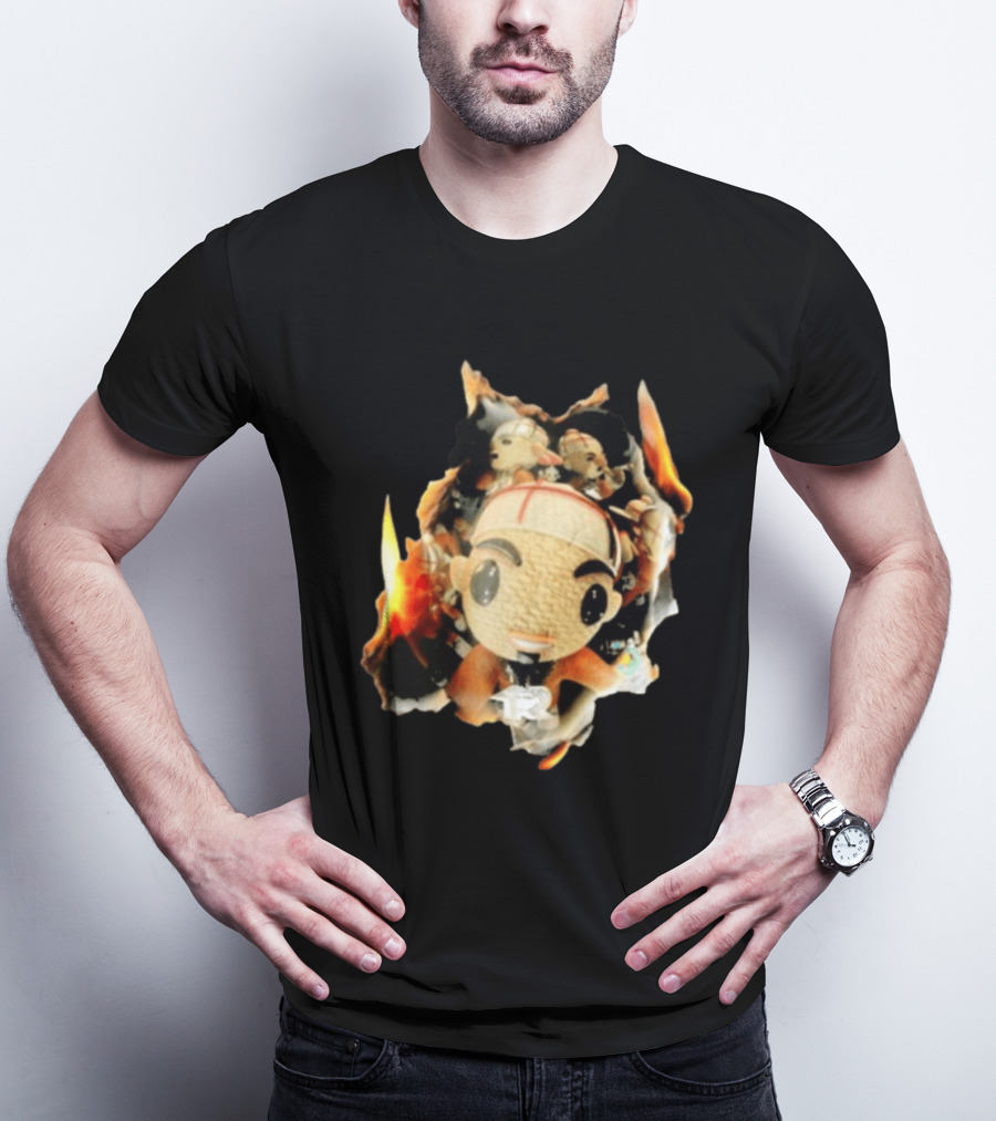 Street Mob Chuyin Los Locos Nunca Mueren Burning Plush Doll Fiery T-Shirt