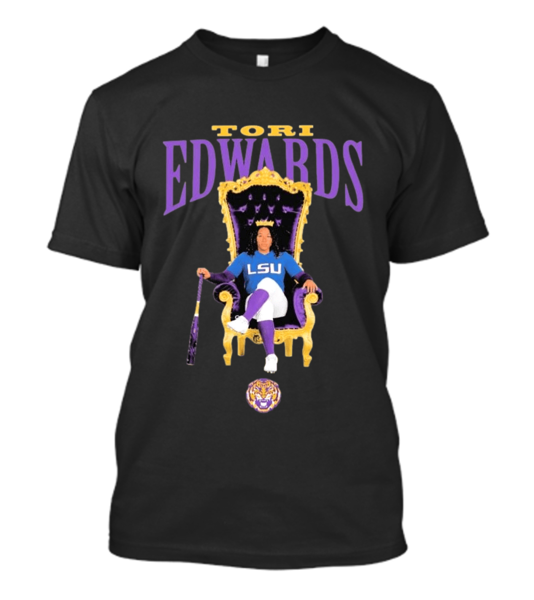 Tori Edwards LSU Tigers Softball Throne 2026 T-Shirt