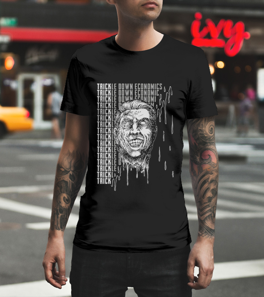 Trickle Down Economics Melting Face Concept T-Shirt