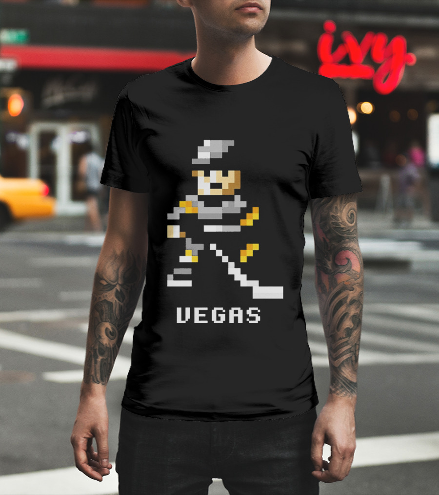 Vegas Golden Knights 8 Bit Hockey Pixel T-Shirt