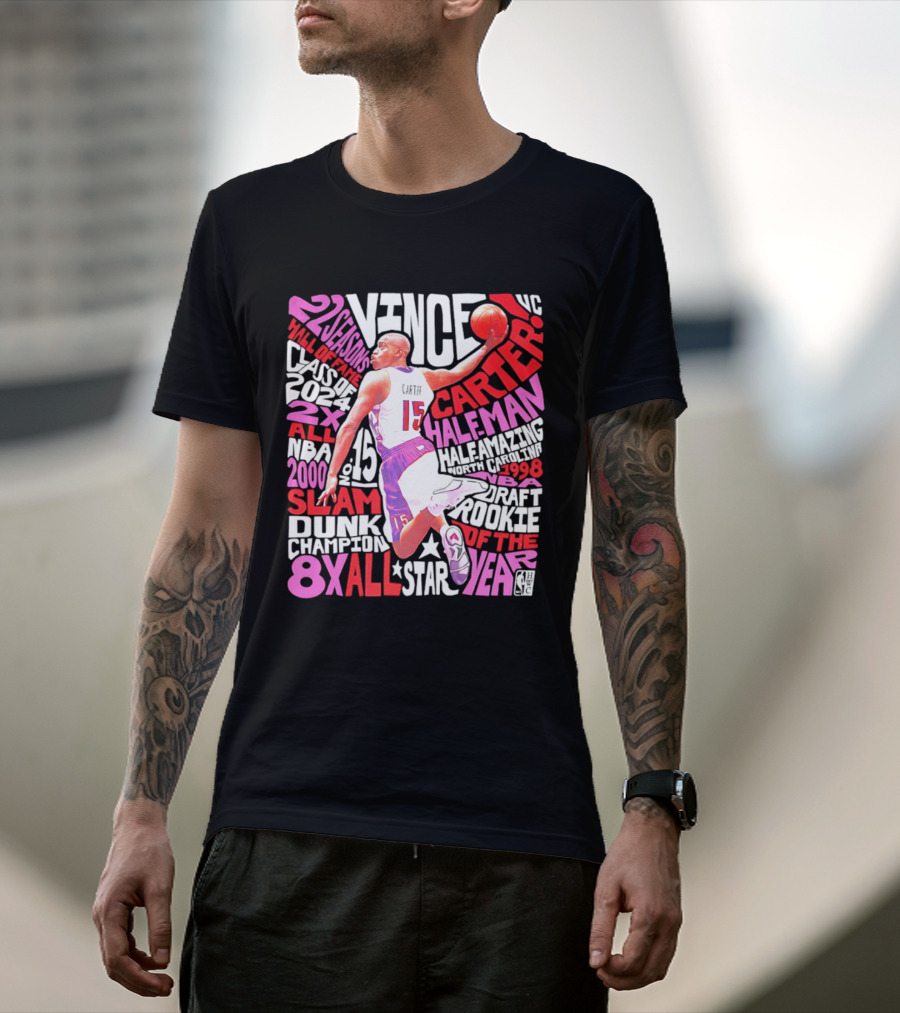 Vince Carter Toronto Raptors Slam Dunk Champion Half Man Half Amazing T-Shirt