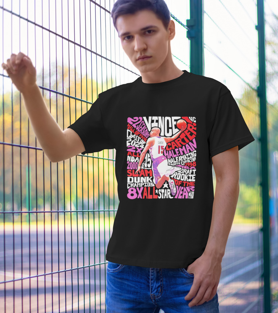 Vince Carter Toronto Raptors Slam Dunk Champion Half Man Half Amazing T-Shirt