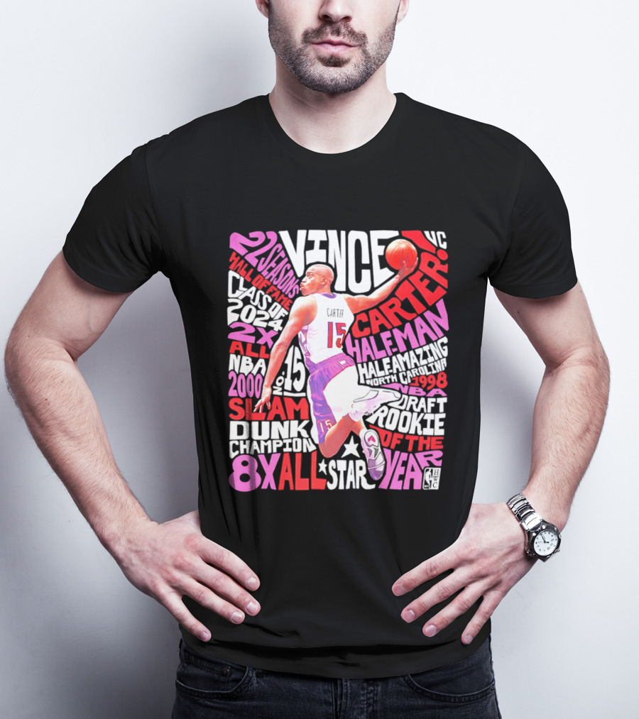 Vince Carter Toronto Raptors Slam Dunk Champion Half Man Half Amazing T-Shirt