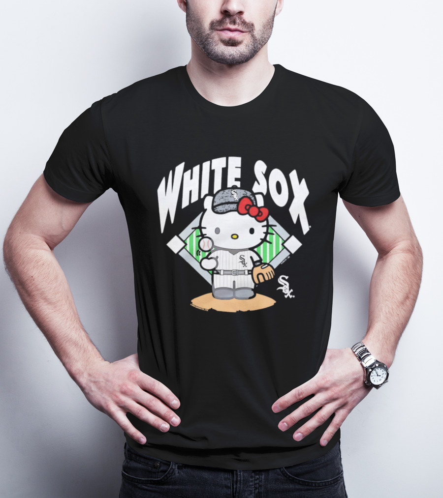 Hello Kitty Playing Baseball With Chicago White Sox T-Shirt